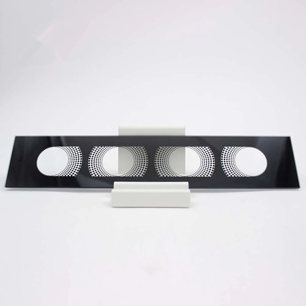 Customized Tempered Glass Cover Panels Round Hole Edge Grinding For Led ...