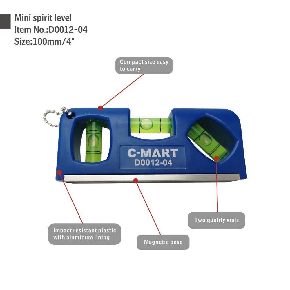 4 Inches High Accuracy Magnetic Spirit Level Magnet Spirit Level Bubble ...