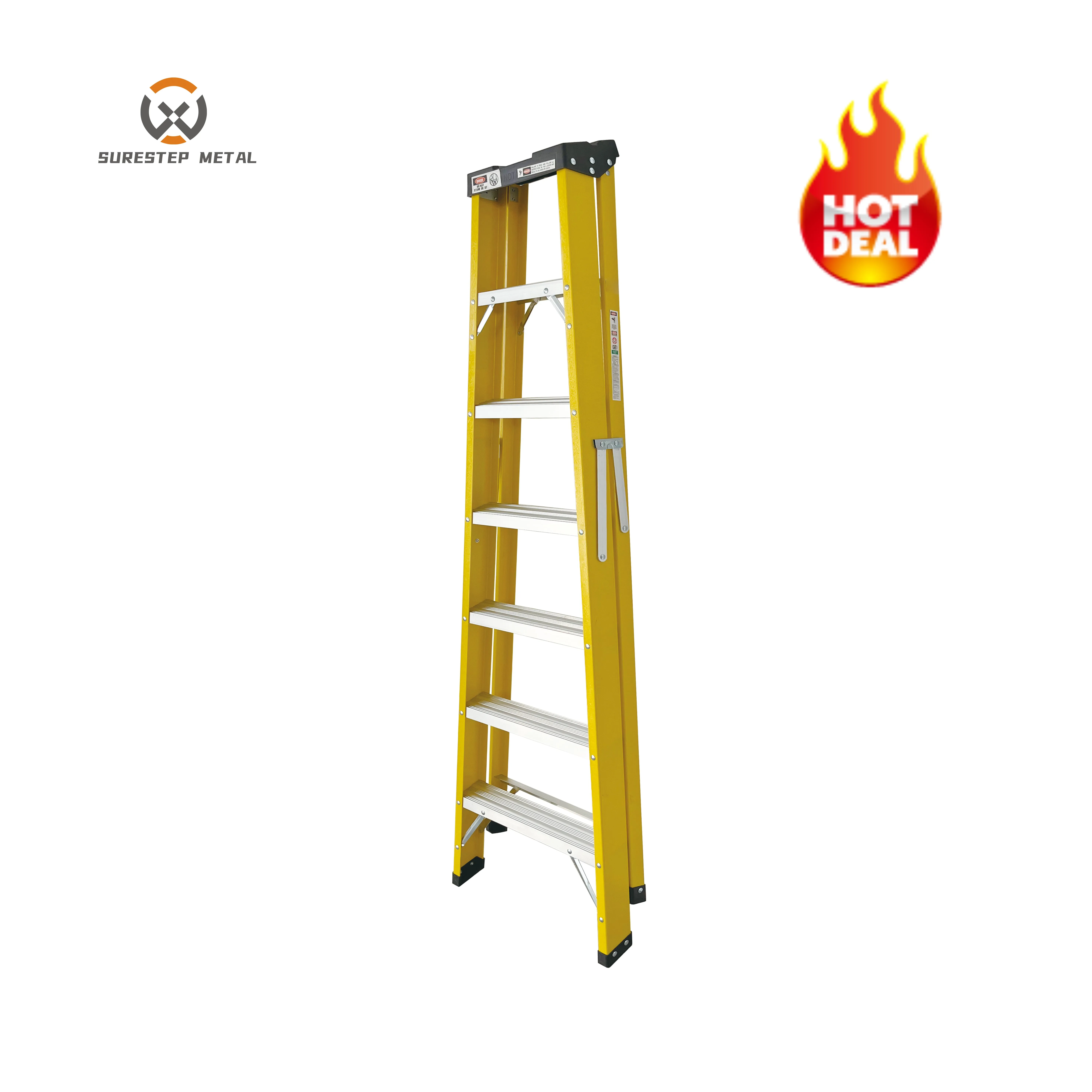 Heavy-Duty Double Sided Foldable Fiberglass Ladder Anti-slip Tool Tray ...