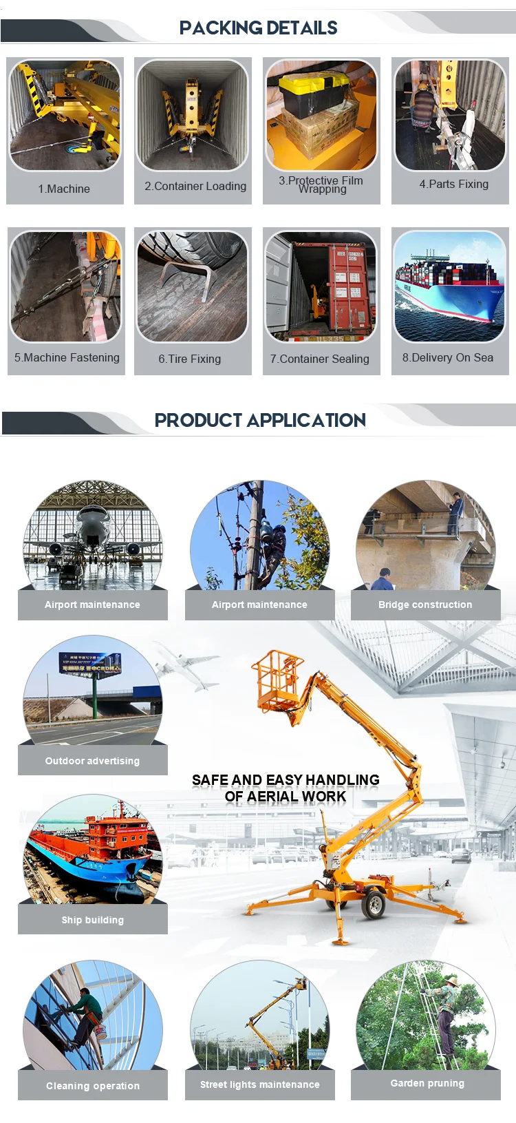 8-20M Trailer Mounted Boom Lift - Telescopic Spider Man Lift