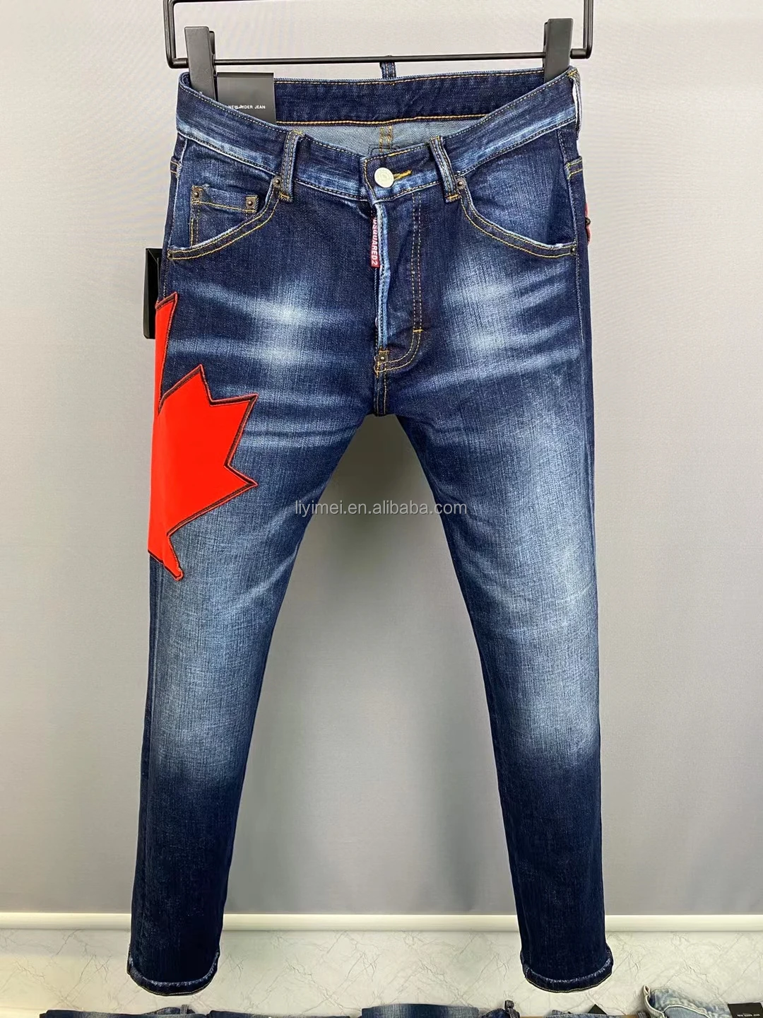 Men's Jeans Patch Embroidered Jeans Men Denim Pants 29 30 31 32 33 34 ...