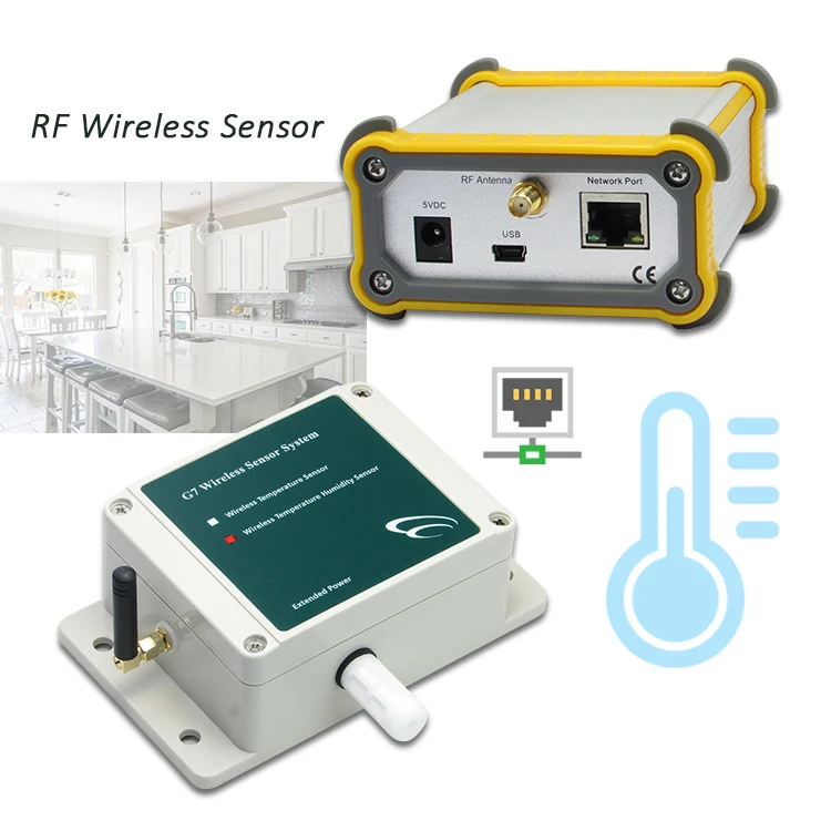 Industrial Wireless Temperature Humidity Sensor System Outdoor Motion Sensor Alarm RF Wireless ...