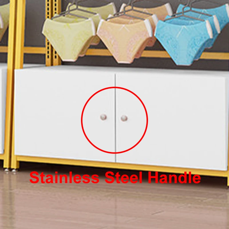 Kainice Stainless Steel Shelving Gondola with Hook Wooden Underwear ...