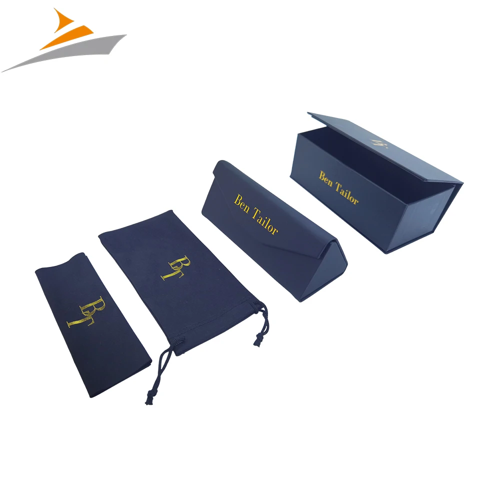 Custom Your Logo Pu Leather Triangle Magnetic Folding Glasses Case ...