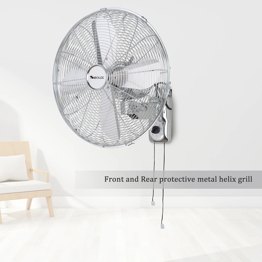 Retro Design Metal Oscillating Wall Fan 4pcs Aluminum Blades 16 Inch ...