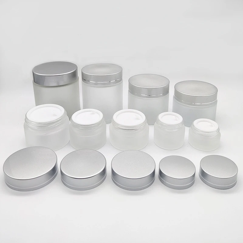 Wooden Cover Cream Frosted Glass Bottle Cosmetic Eye Cream Facial Mask ...