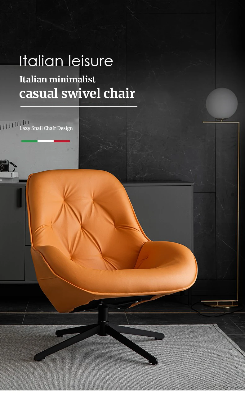 Modern Leather Living Room Chair Rotating Single Sofa Chair Revolving ...