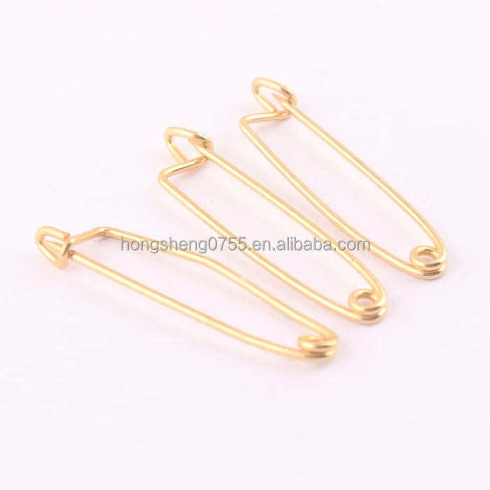 35mm Gold Small Brass Garments Brooch Safety Pin for Badge Lapel ...
