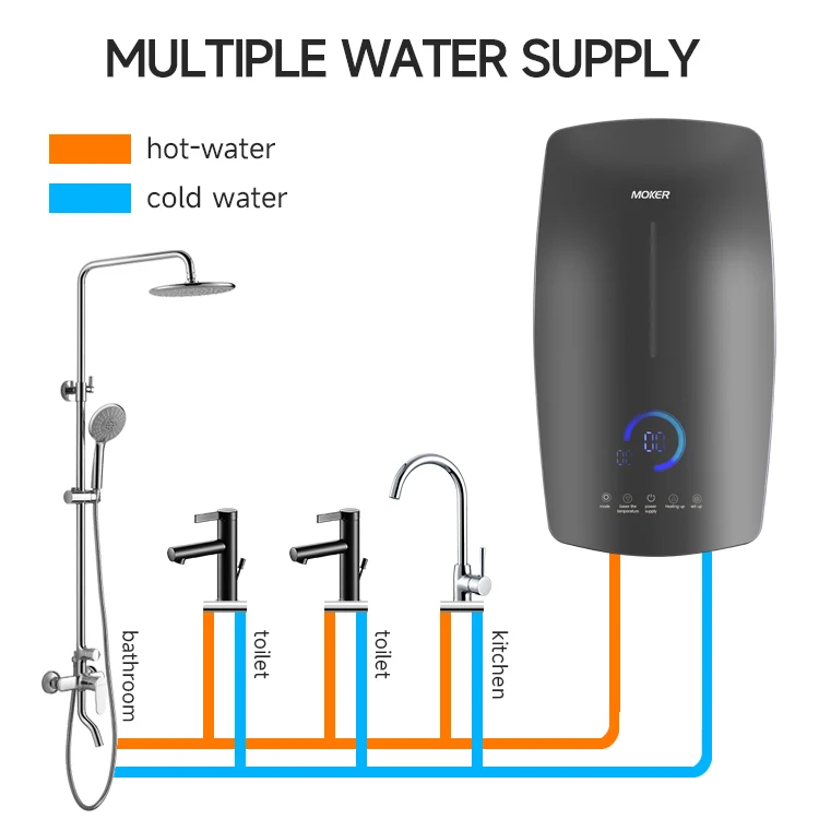 5s Heating High Quality Electric Tankless Water Heater 220v Instant Hot ...