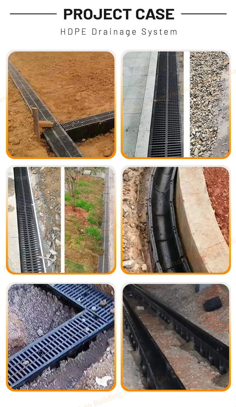 Light Weight HDPE Drainage System Black Plastic U-Shaped Drain Ditch ...