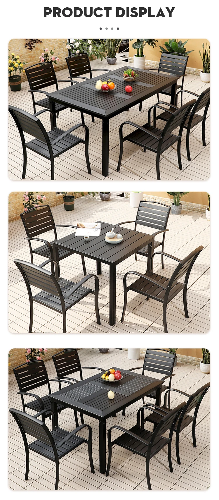 Outdoor Patio Garden Outdoor Balcony Leisure Chair Outside Plastic Wood ...