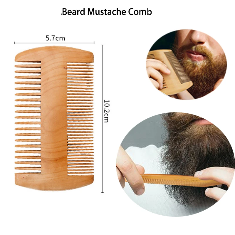 Professional Soft Boar Bristle Wood Beard Brush Kit