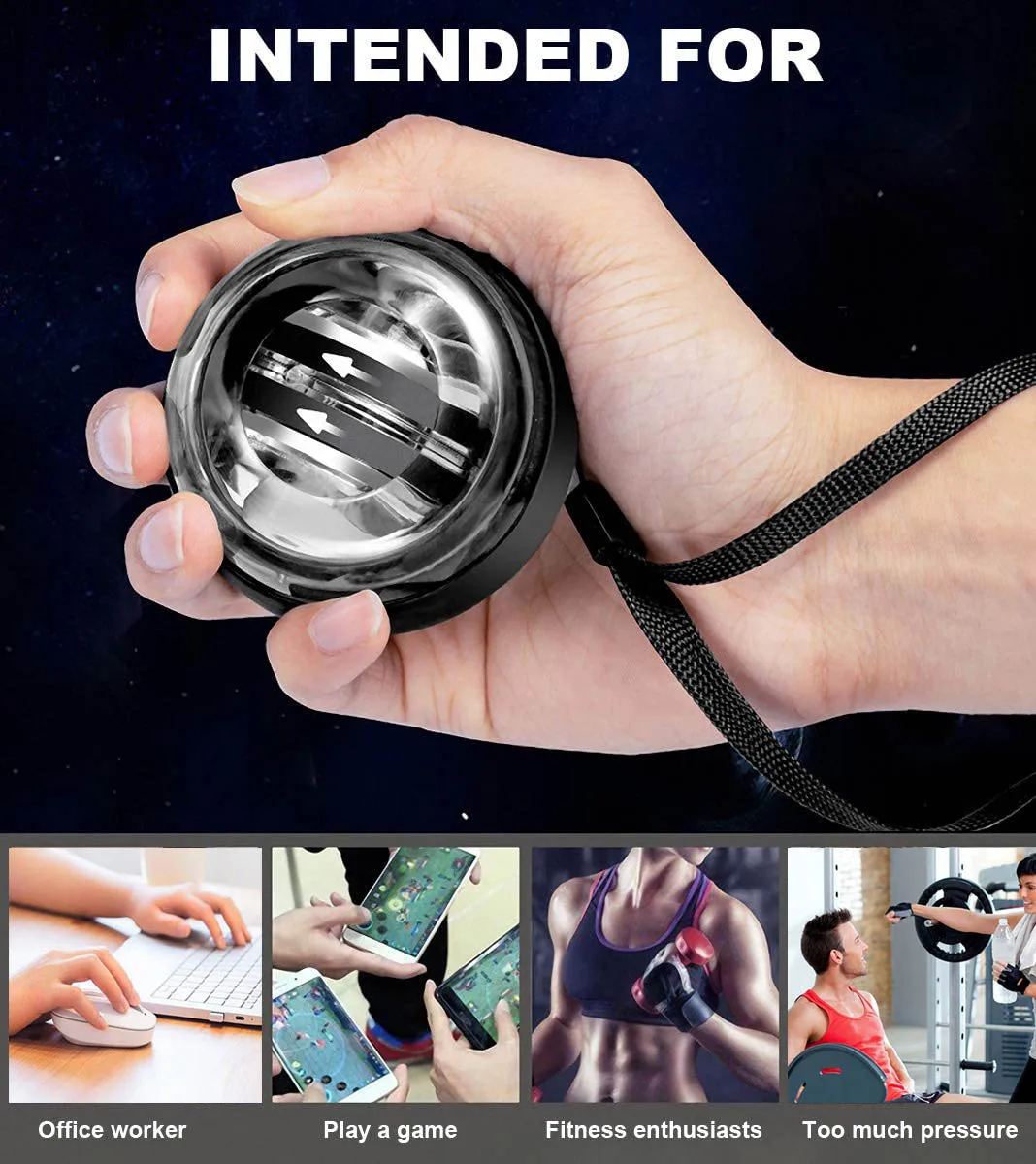 Auto-start Gyroscope Wrist Gyro Ball For Wrist Power Ball Handle ...