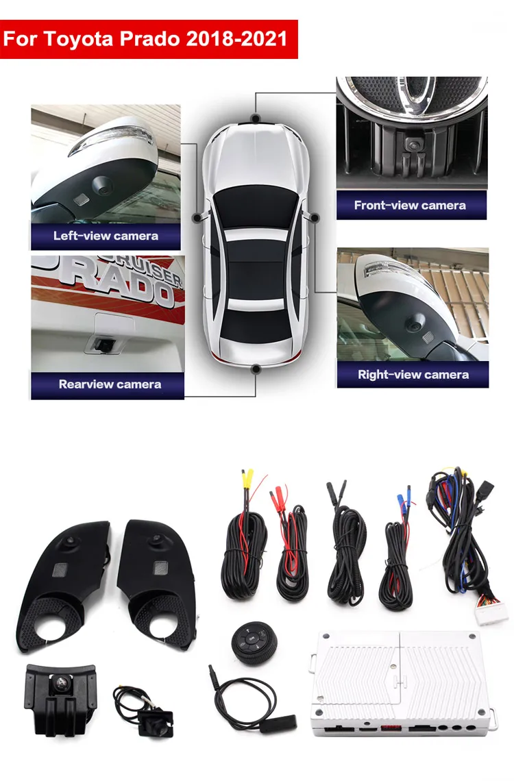 Smartour 360 Car Camera System For Toyota Prado 2018-2021 4 Side Ai Car ...