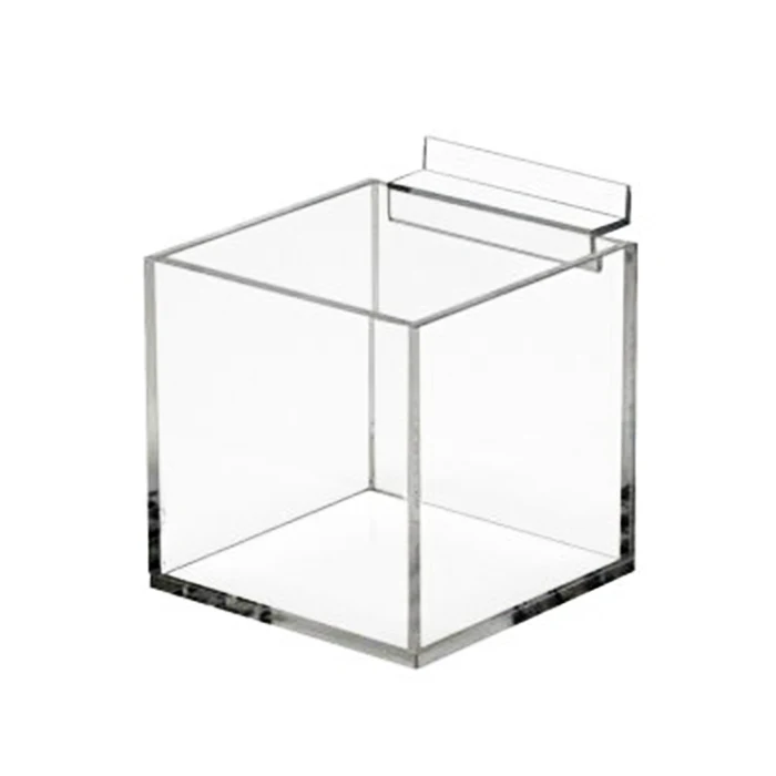 Square Clear Acrylic Slatwall Dump Bins for Shop Display