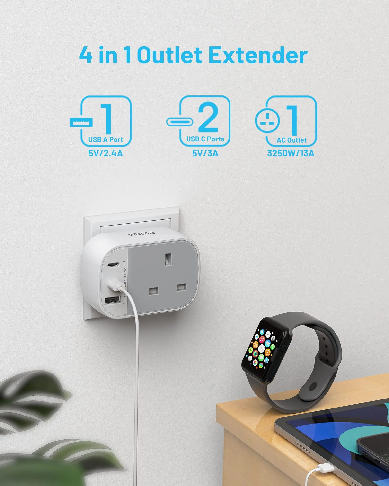 Vintar Uk Plug Charger Wall Sockettype G Power Socket Uk Wall Socket ...