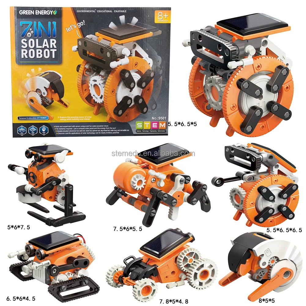 Solar Powered 7 In 1 Diy Educational Robotics Kit For Kids - Oem