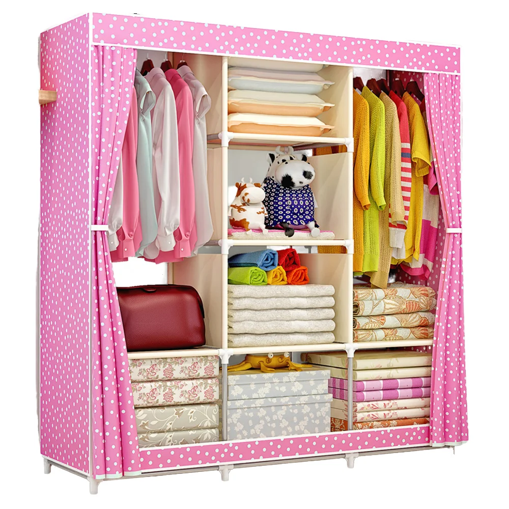 Modern Simple Super Large Assembly Folding Fabric Wardrobe