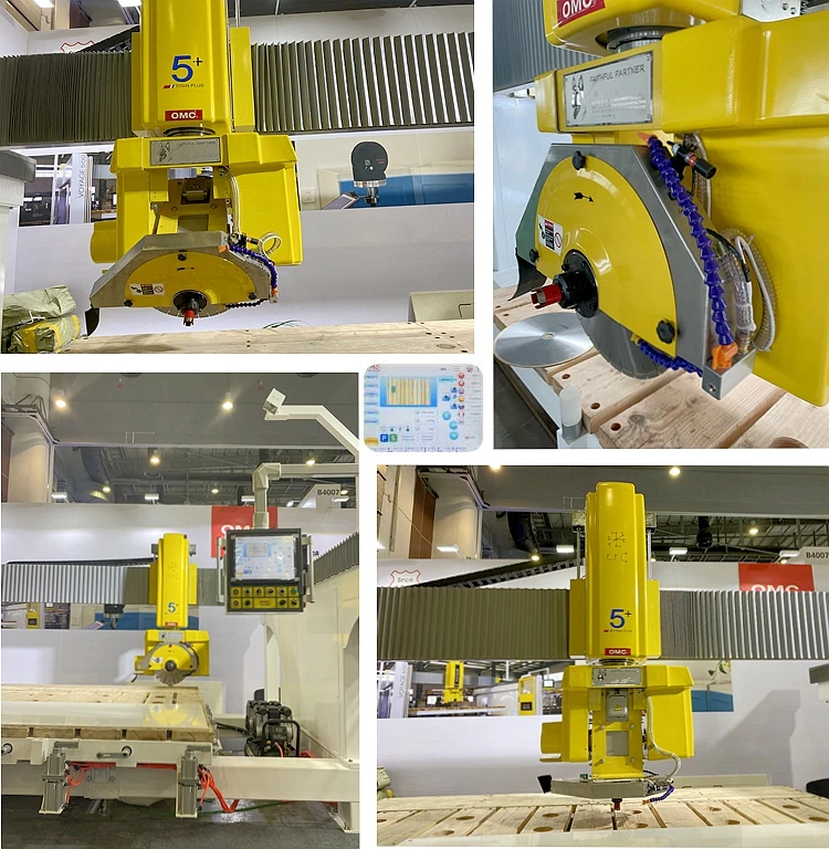 Omc 5 Axis Cnc Bridge Saw Cutting Milling Stone Machine - Buy Cnc ...