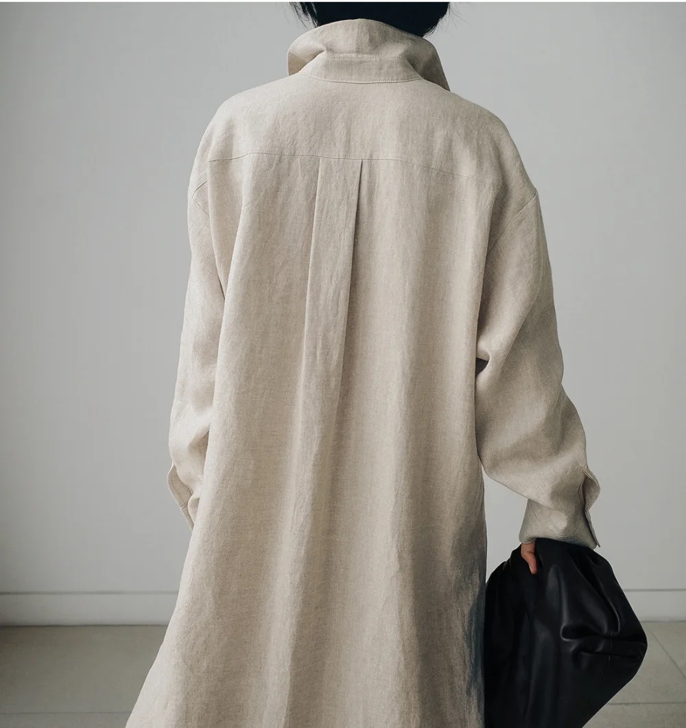 Shop Custom Modest Fashion Button Maxi Long Cotton Linen Smart Casual ...