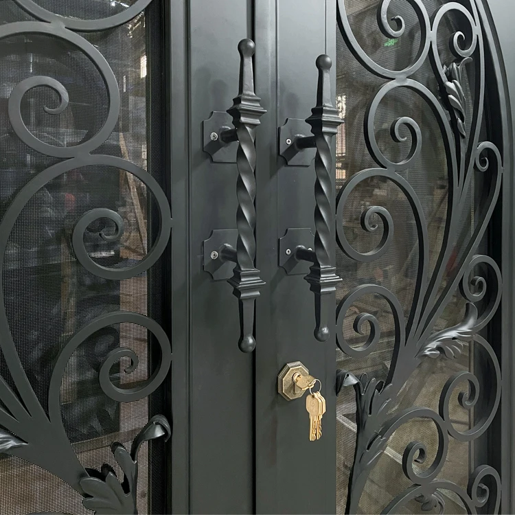 Prettywood Arched Top Galvanized Cast Iron Entry Door Design Entrance ...