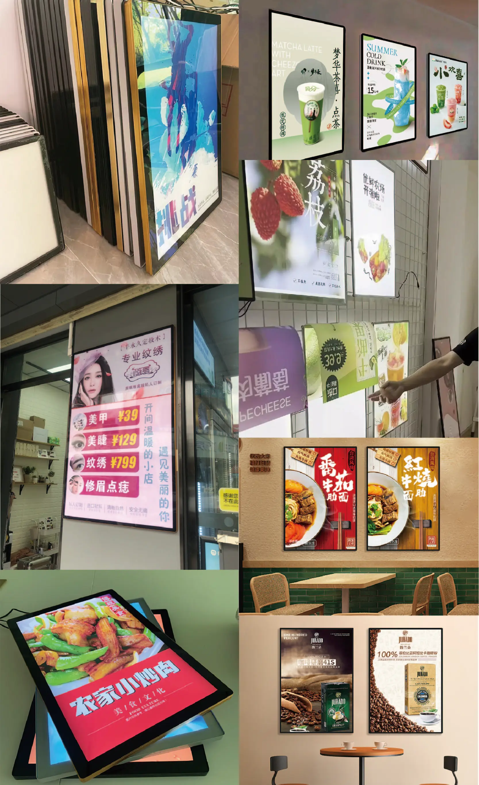Slim Ultra-thin Light Box Wall Hanging Backlights Poster Movie Poster Indoor Light Box Aluminum ...