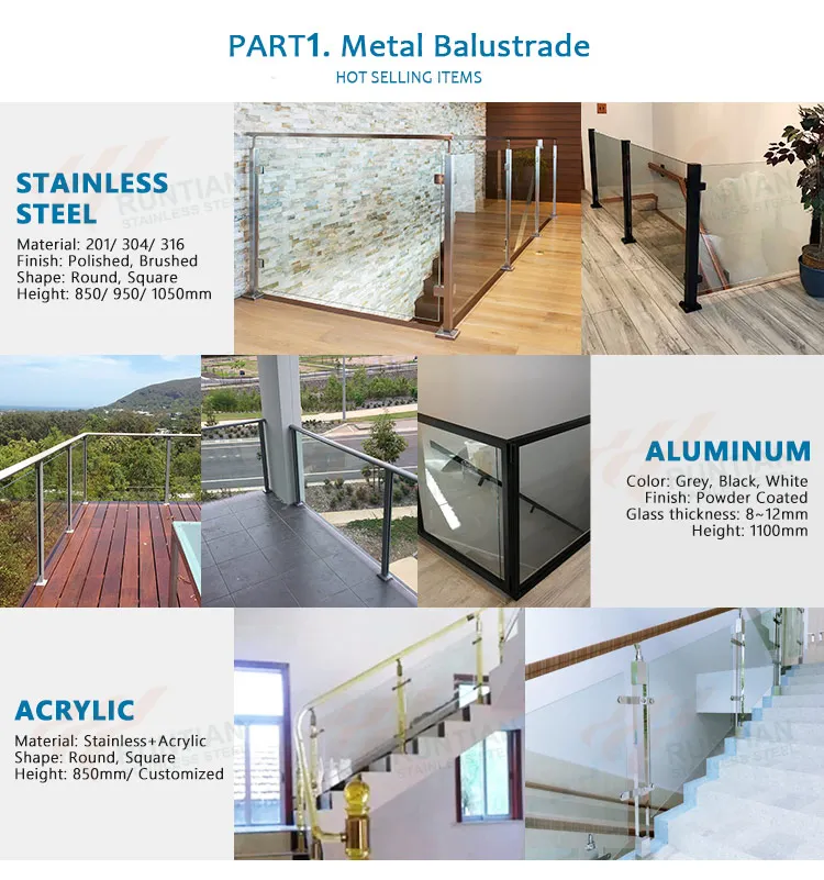 Deck Railing Frameless Balustrade - Aluminum U Channel