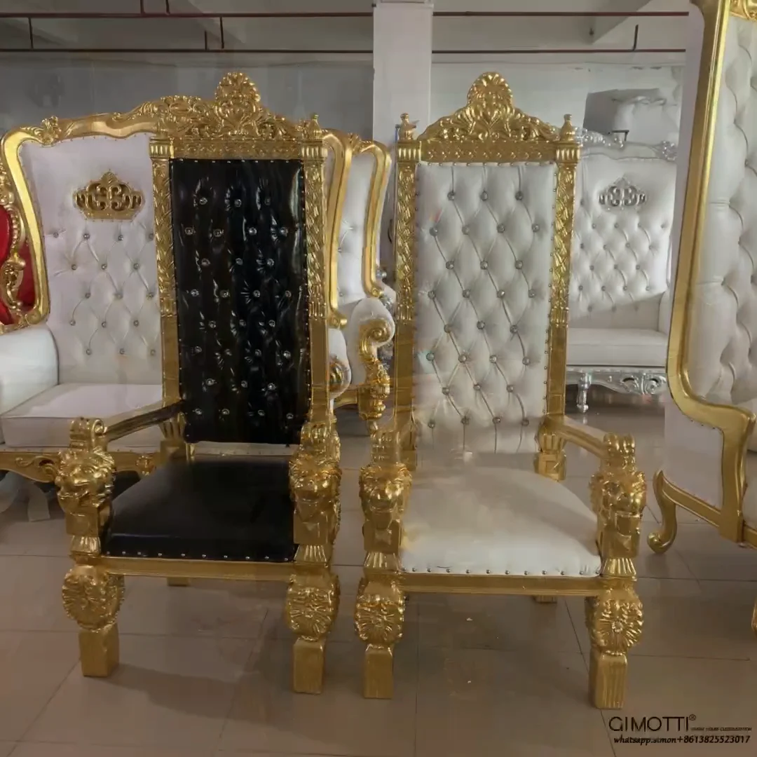 Royal Queen King Throne Chair Rental Bride And Groom Chair For Wedding ...