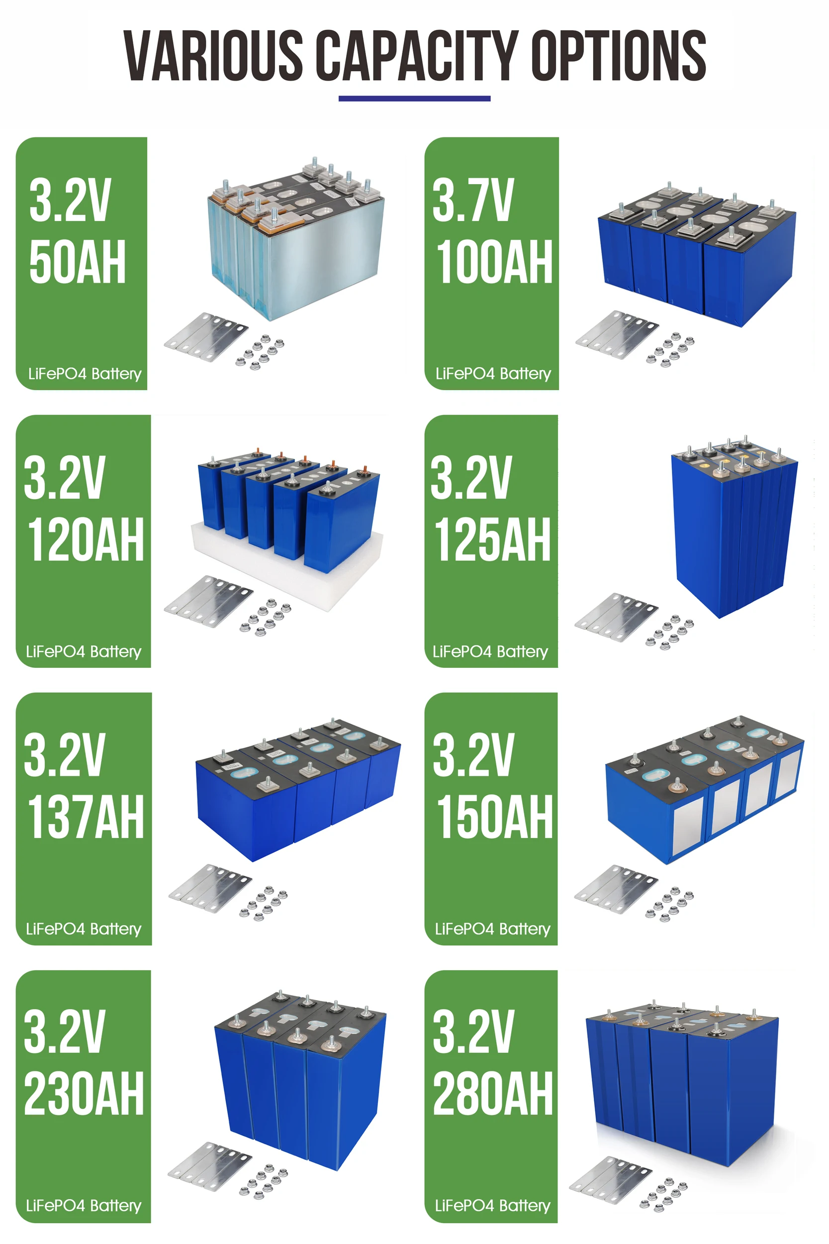 Grade A Lifepo 4 Prismatic 3.2v 50ah 105ah 200ah 202ah 228ah 230ah ...