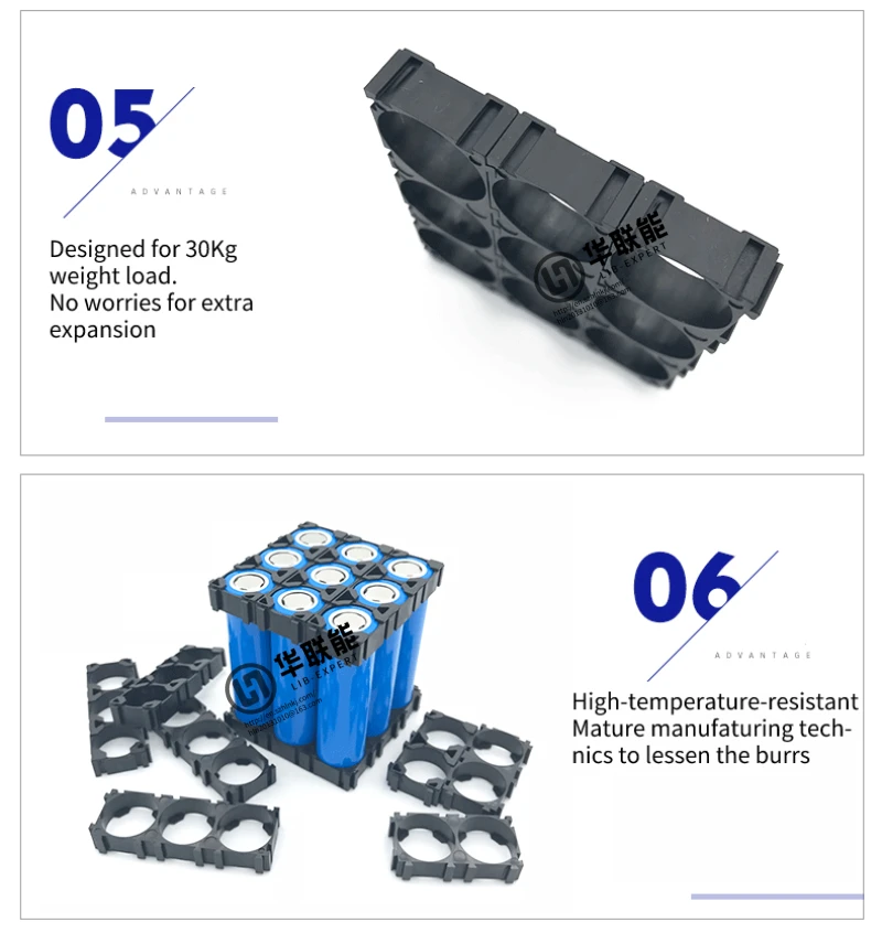 Hln 18650 21700 26650 32700 Battery Bracket Cells Holder Spacer Fire ...