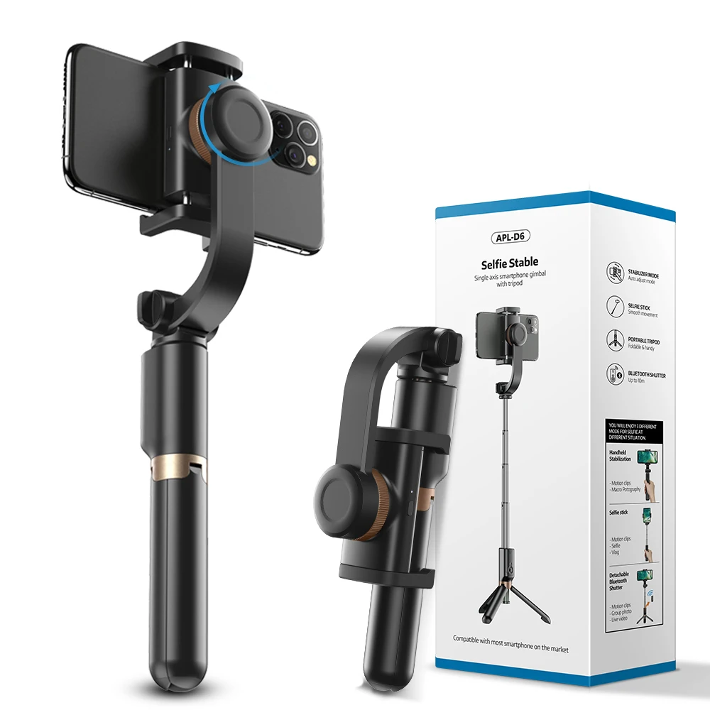 APEXEL Mini handheld pocket gimbal stabilizer,Single axis selfie stick ...