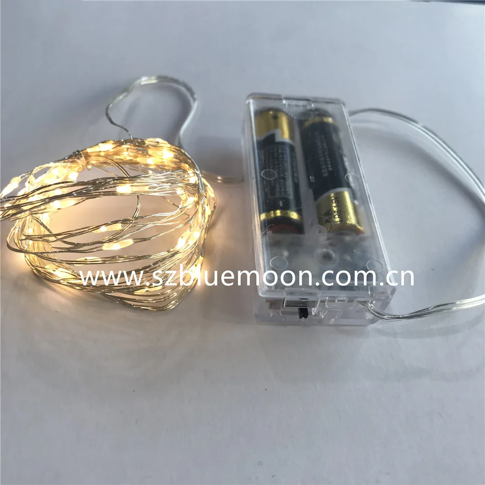20 LED BATTERY OPERATED COPPER WIRE WARM WHITE FAIRY STRING LIGHTS WITH ...