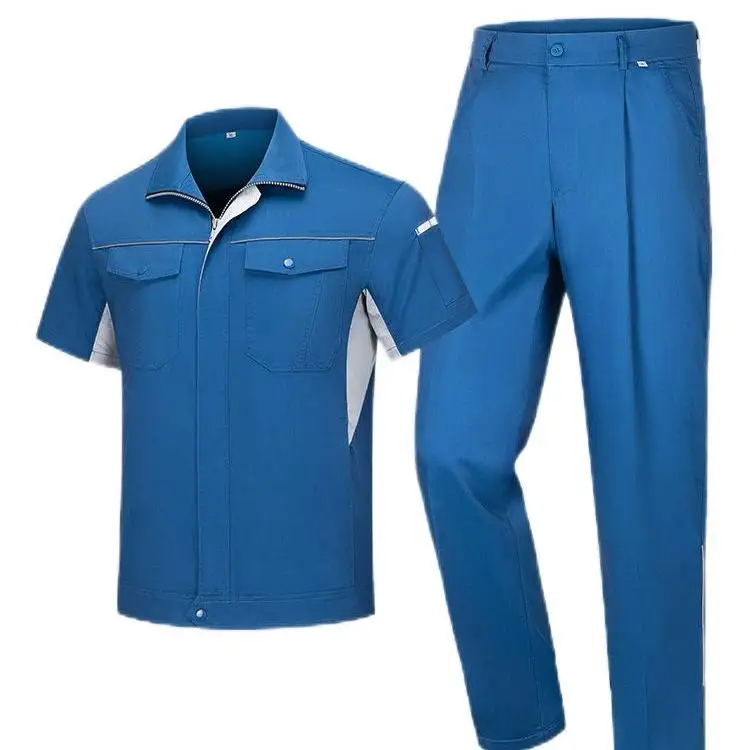 Work Overall Uniform Men Short Sleeve Shirt Pants Set Men's Outdoor ...