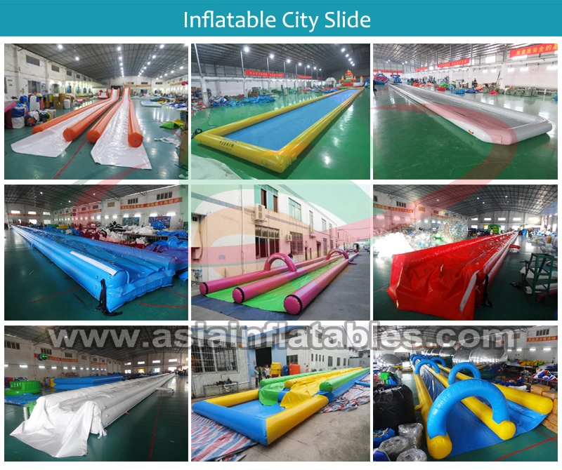 100m Long Water Inflatable City Slide / Inflatable Slip N Slide for ...