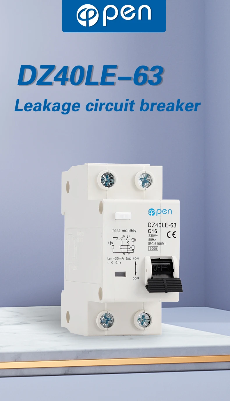 MCB RCCB RCD Type a / AC RCBO DPNL Residual Current Circuit Breaker ...