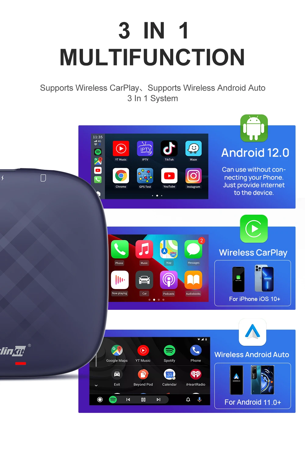 Carlinkit 8gb 128gb Magic Box Portable Carplay Android 12 System ...