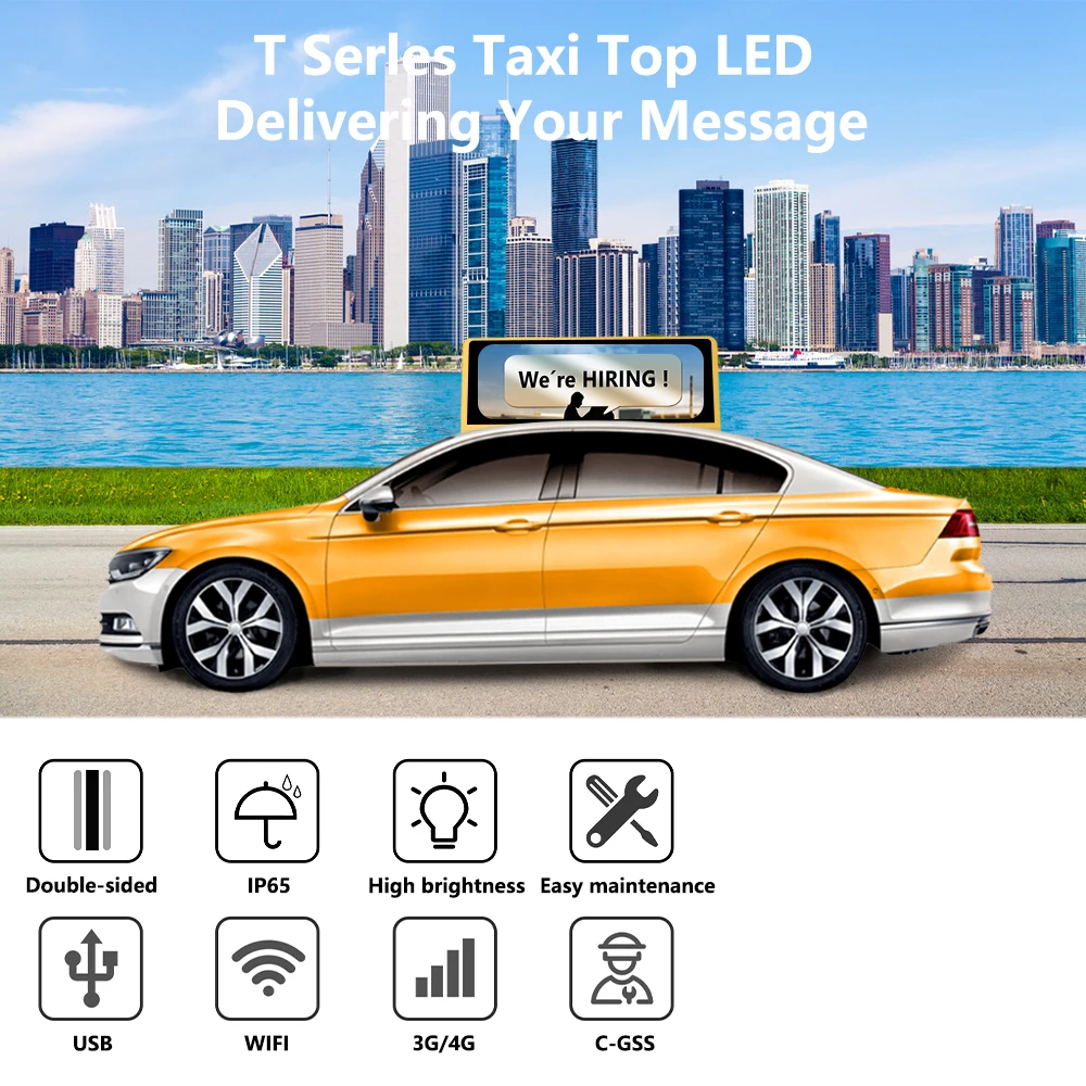 Taxi Top Led Display P2 P2.5 P3 P4 P5 Double Side Advertising Car Roof ...