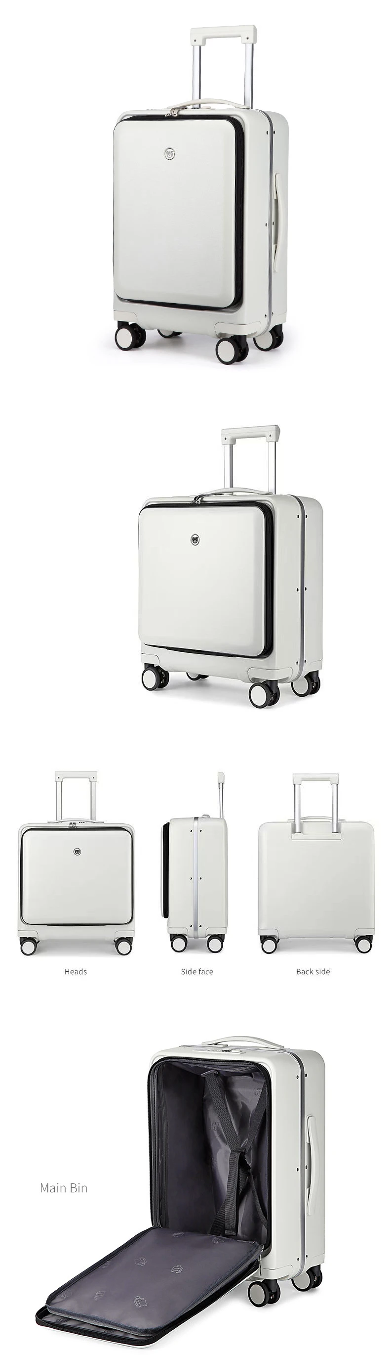 2023 New Design Multifunctional Front Open Luggage Aluminum Suitcase ...