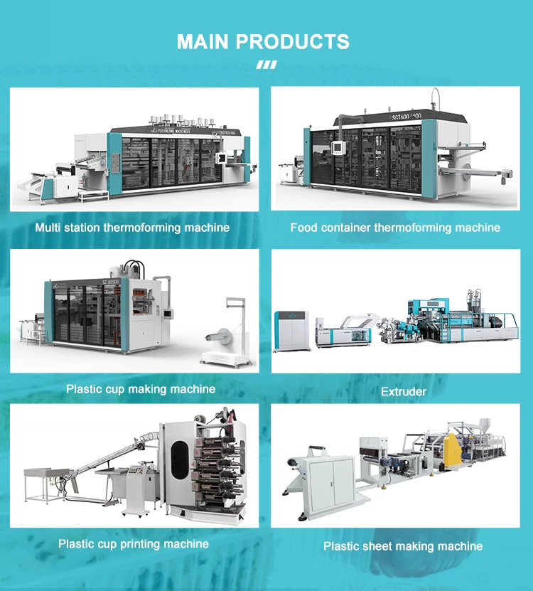 High Quality Multi-Stations Disposable Plate Plastic Fruit Boxes Making Machine Food Container ...