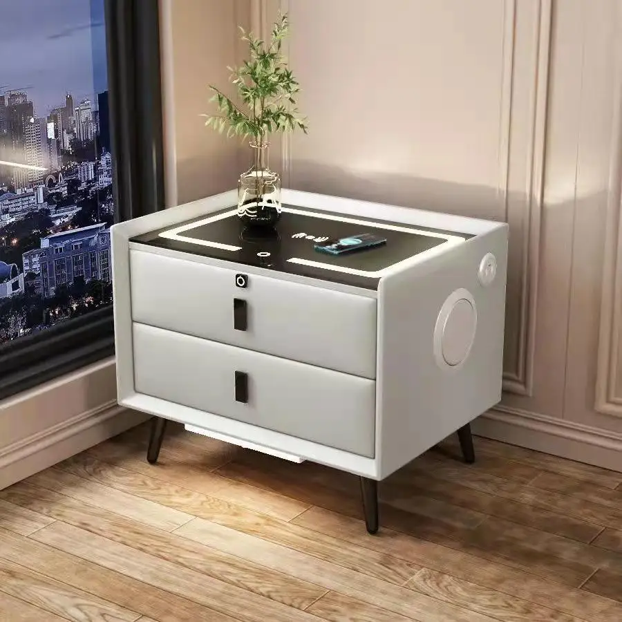 2024 Modern Smart Nightstand Wooden Night Stand Smart Bedside Smart ...