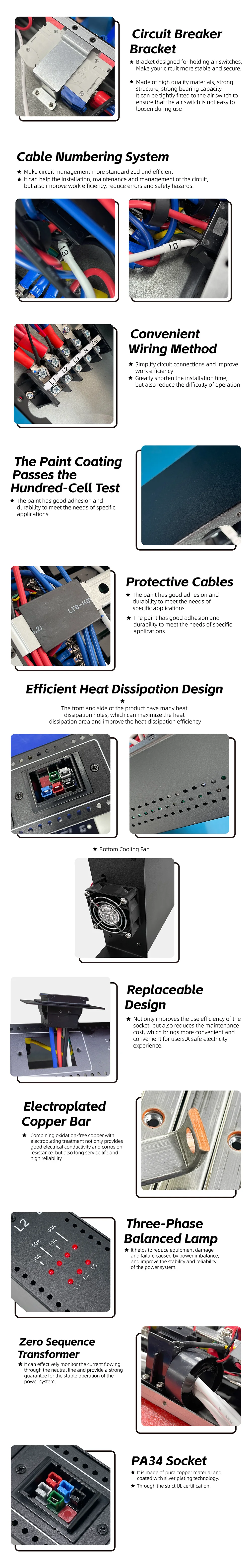 OIT Three-Phase 200A Single-Phase PDU 125A 12-Way 6-Pin S21 T21 P34 P33 346-480V AC Power ...