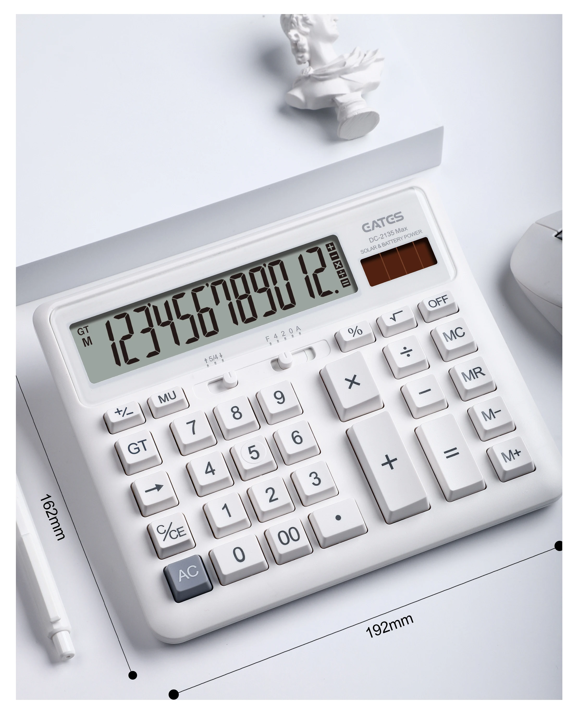 EATES DC-2135MAX - 12-Digit Calculator with Mechanical Keyboard