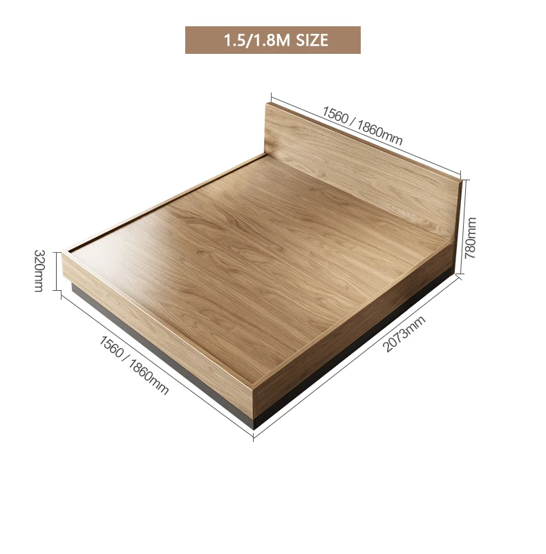 Modern Japanese-Style Tatami High Box Storage Murphy Bed - Minimalist ...