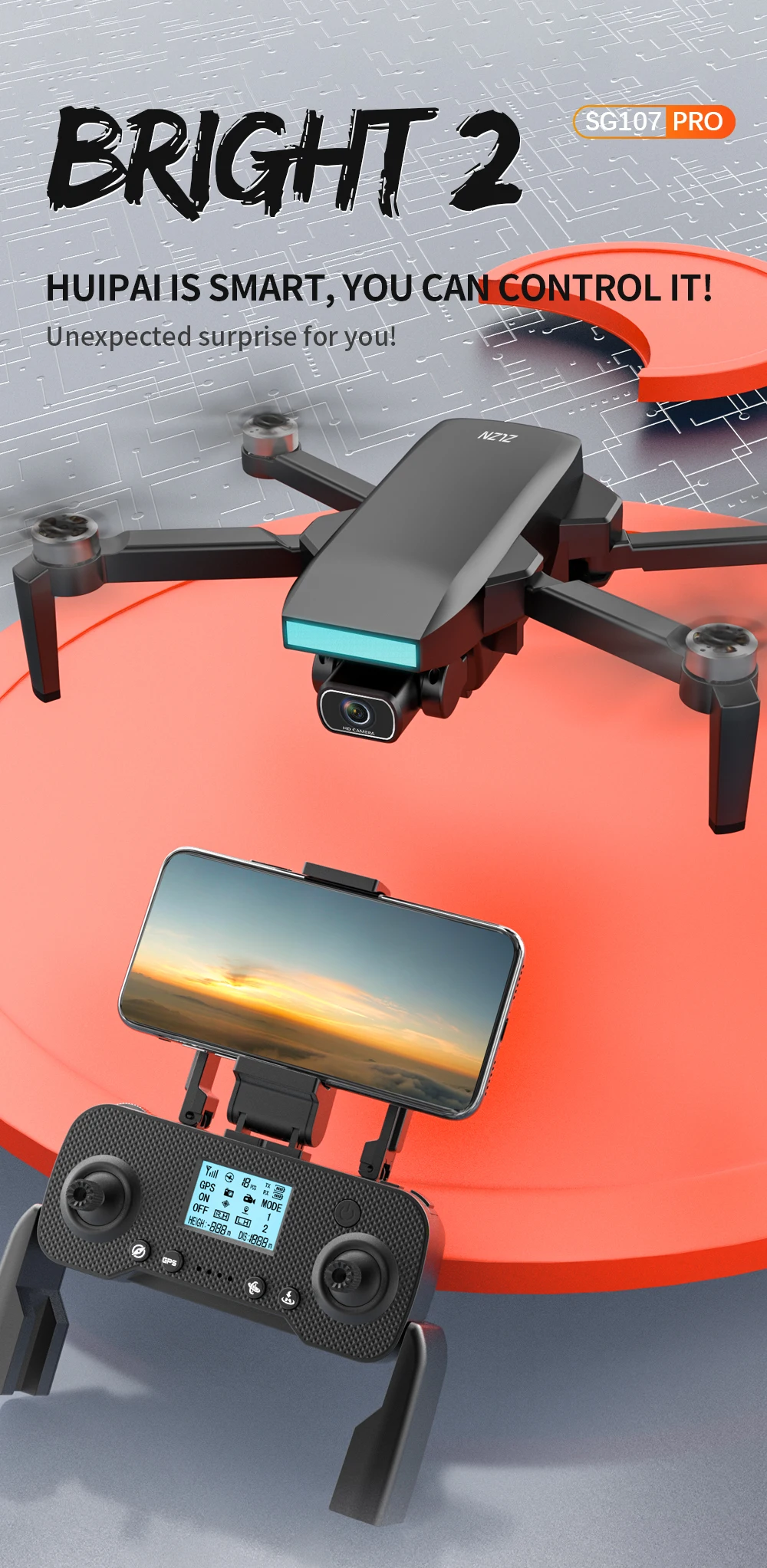 Neueste ZLL SG107 PRO GPS 8K Drohne Profession elle Kamera 5G WIFI FPV 1 2 km Entfernung Burstenloser Motor Auto Return RC Quadcopter