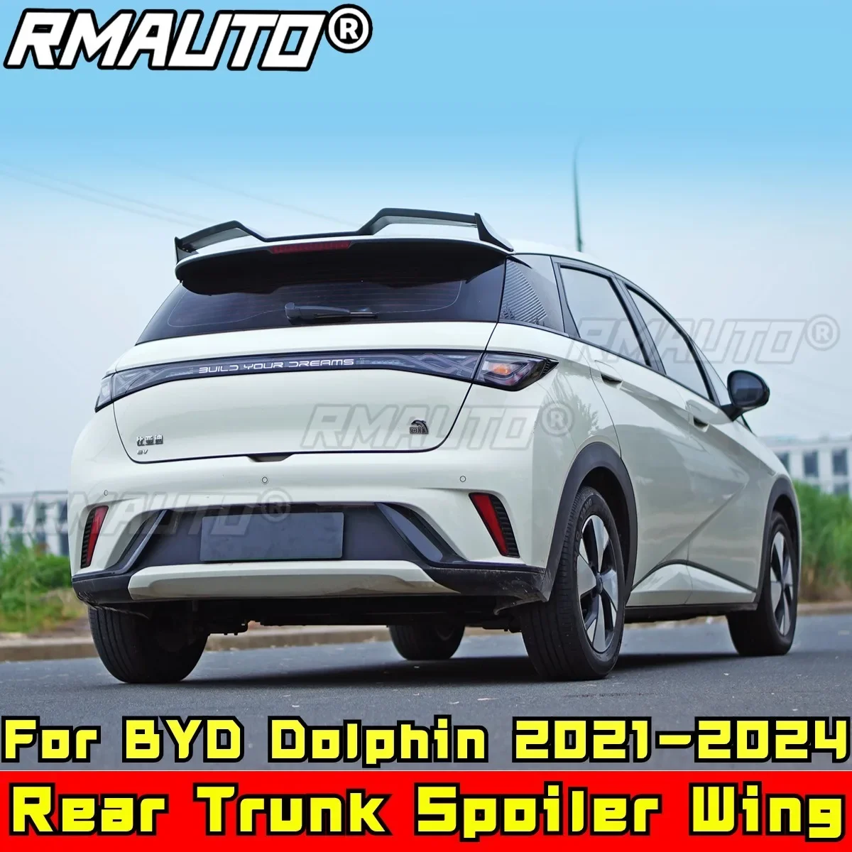 Dolphin Body Kit Rear Roof Spoiler Rear Wing Glossy Black DC Style Rear ...