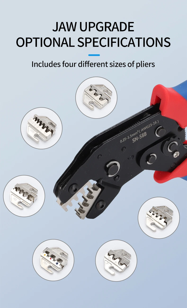 Hand Crimping Tool Sn-58b With 7 Changeable Jaws For Mini Dupont ...