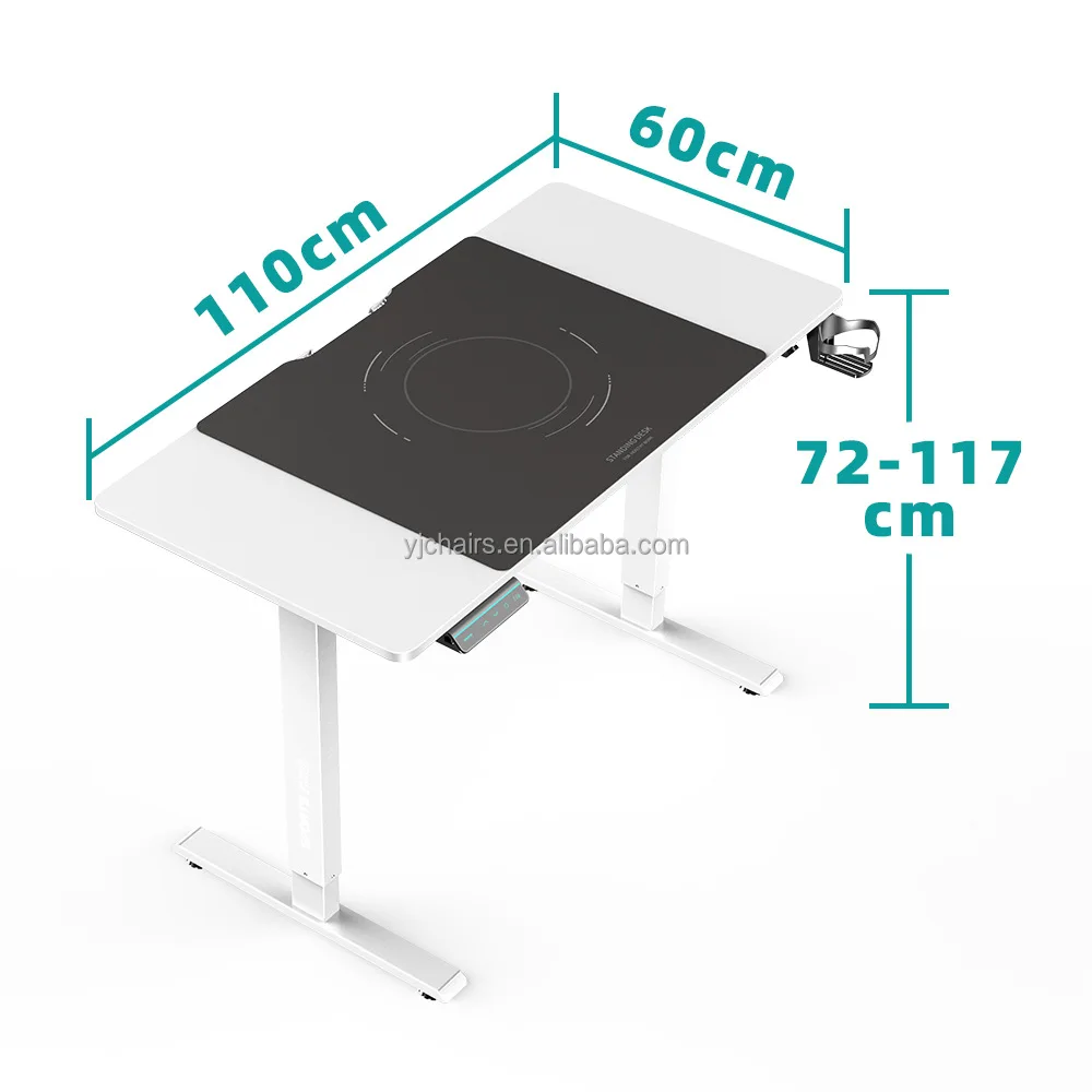 T-Shaped Professional Gamer Electric Lift Racing Style Computer Desk ...
