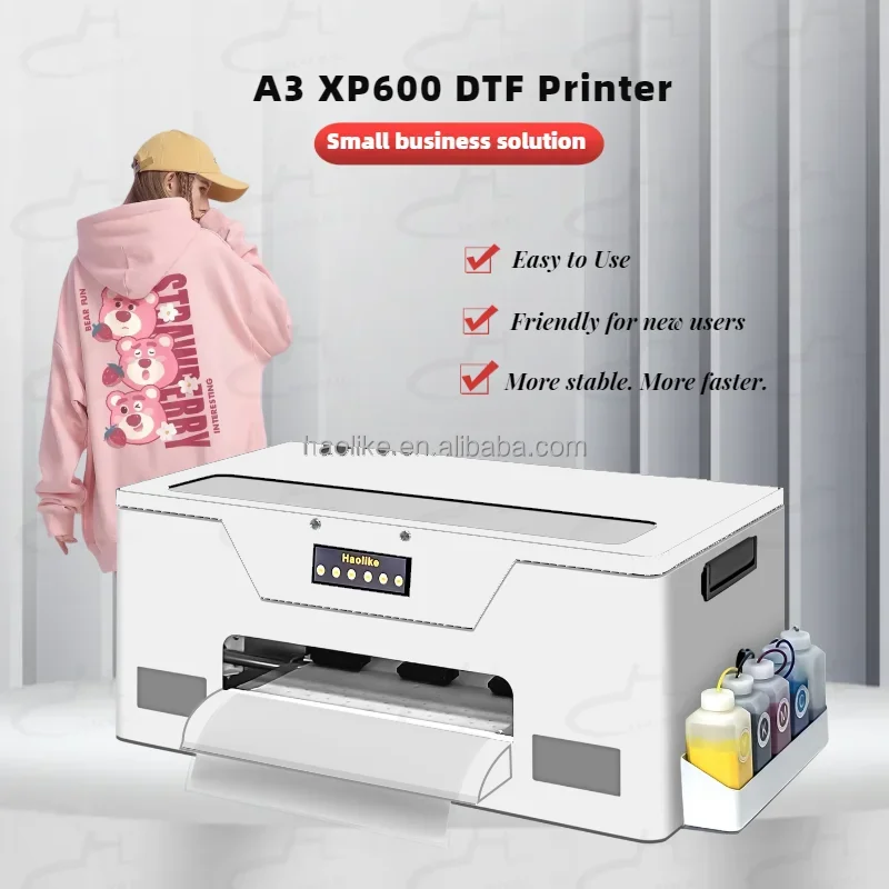 2024 Digital A3 DTF Printer XP600 Inkjet Printing Machine With Powder Shaking for Any Textile ...