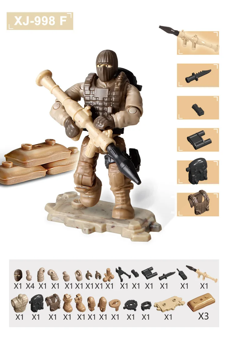 6 Mixed Special Forces Action Figures - Tangotoys Toy Set