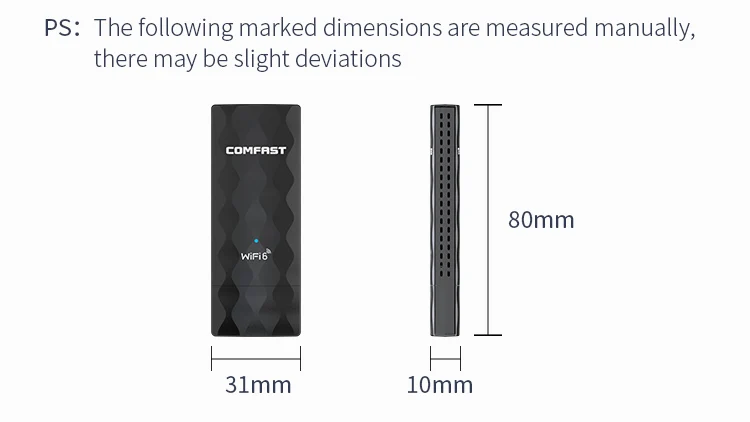 Wifi6 1800mbps Usb Wifi Adapter Comfast Cf-953ax Ieee802.11ax Usb3.0 Dongle Wireless Usb Wifi ...